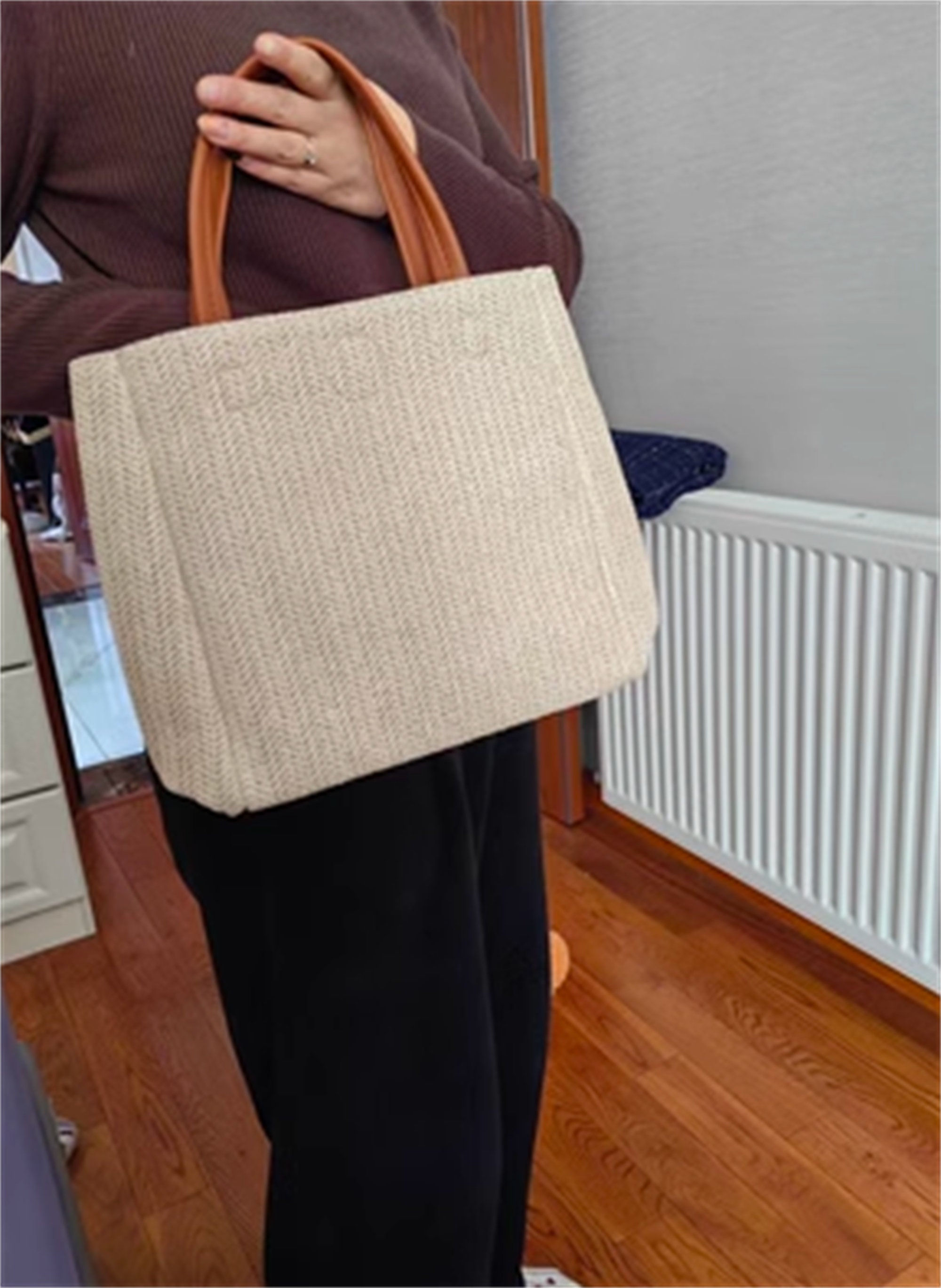 Handmade Straw Bags Rattan Large-capacity Bucket Bag Beach - Etsy