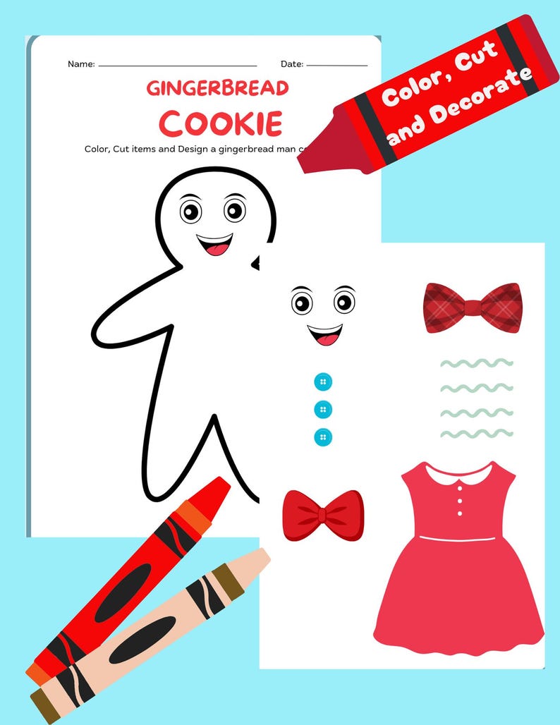 Christmas Coloring Pages: Santa, Snowman, Gingerbread (PDF) - Etsy