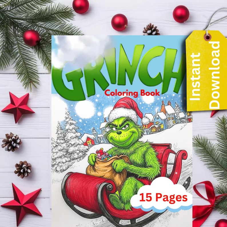 Kids Christmas Coloring Pages, Christmas Activity, 15 Printable ...