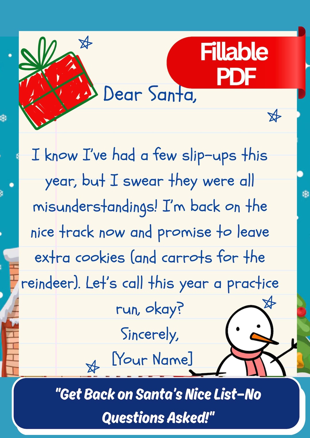 Naughty to Nice Santa Letter, Santa Letter, Kids Letter, Christmas ...