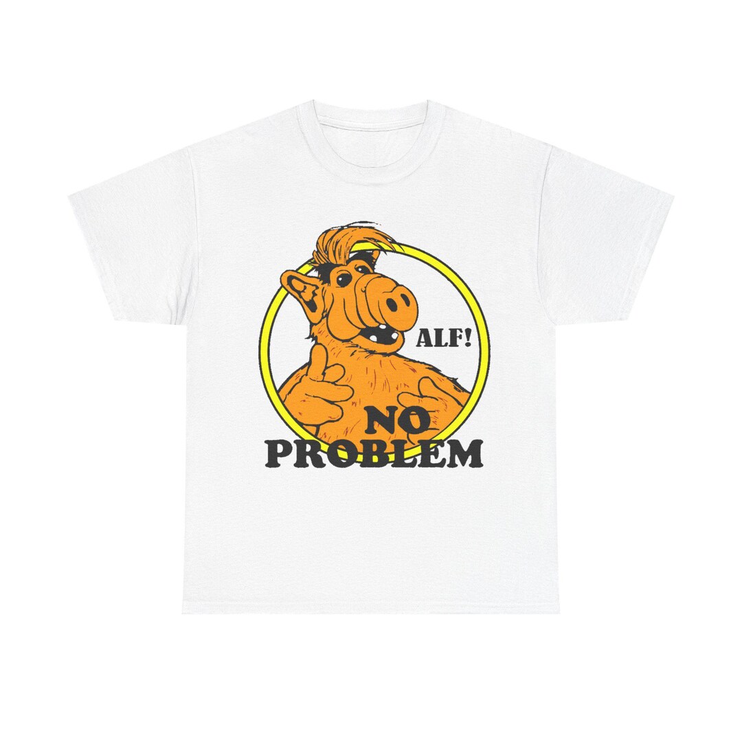 CUSTOM 80s Retro TV Faded & DISTRESSED Alf No Problem T Shirt - Gen X ...