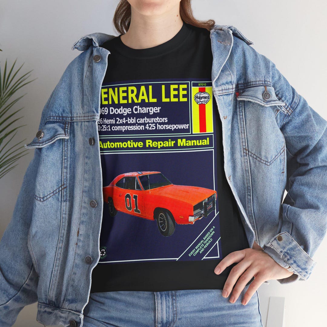 CUSTOM Gen X General Lee Repair Manual Shirt - Dukes of Hazzard - 80s ...