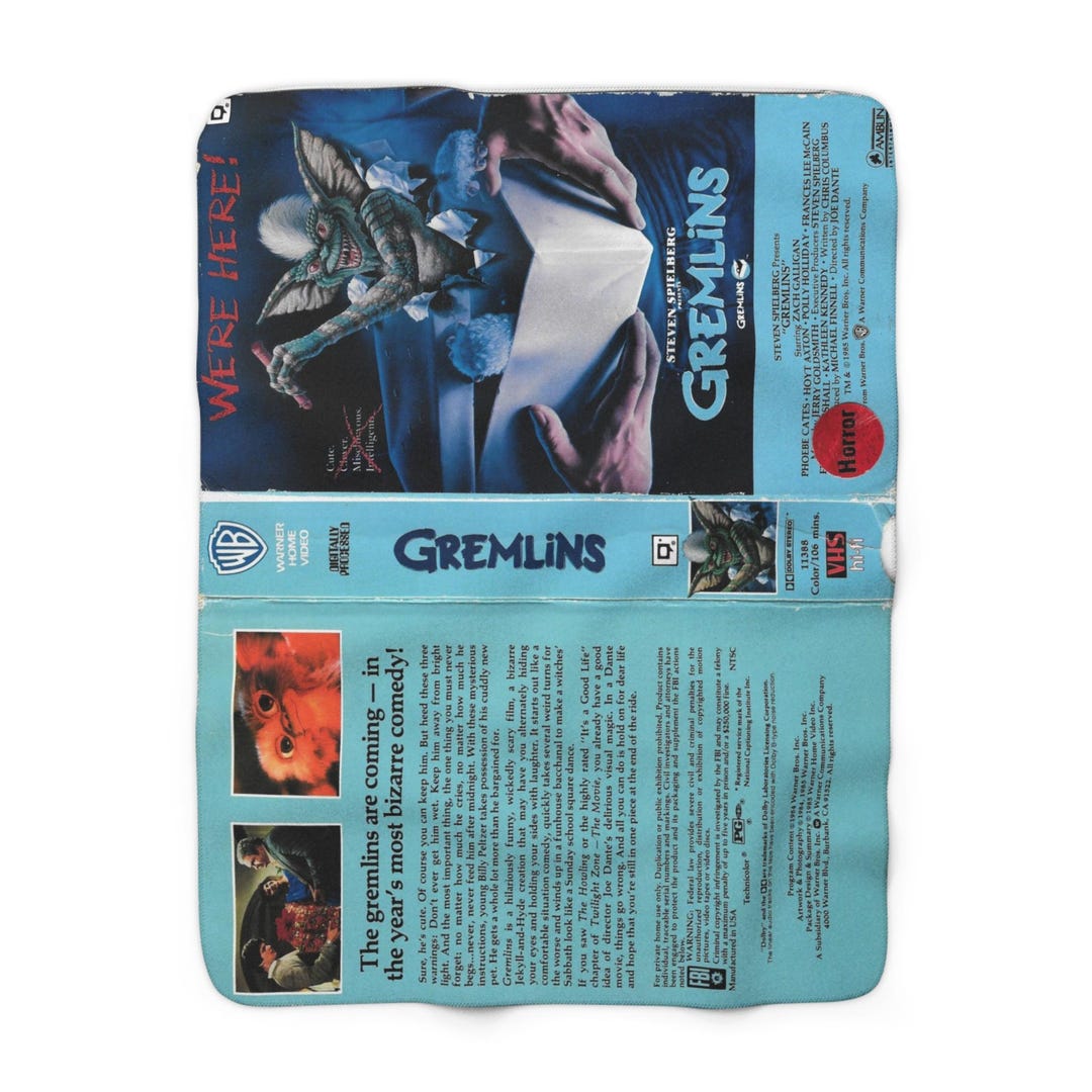 80s, Retro, Gremlins VHS Movie Cover Blanket, NOSTALGIA, Vintage Style ...
