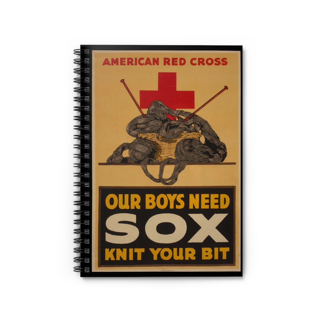 Vintage U.S. WWI knit Your Bit Poster Notebook - Etsy