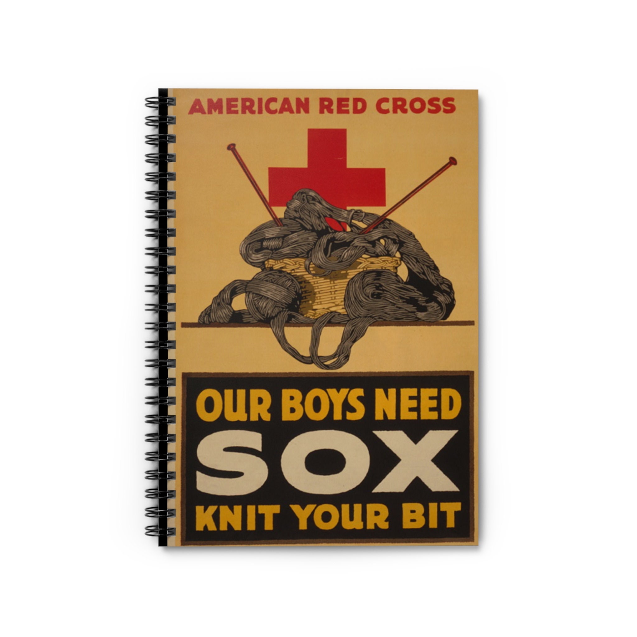 Vintage U.S. WWI knit Your Bit Poster Notebook - Etsy