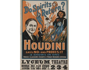 Harry Houdini Magic Magician King of Cards Poster - Etsy