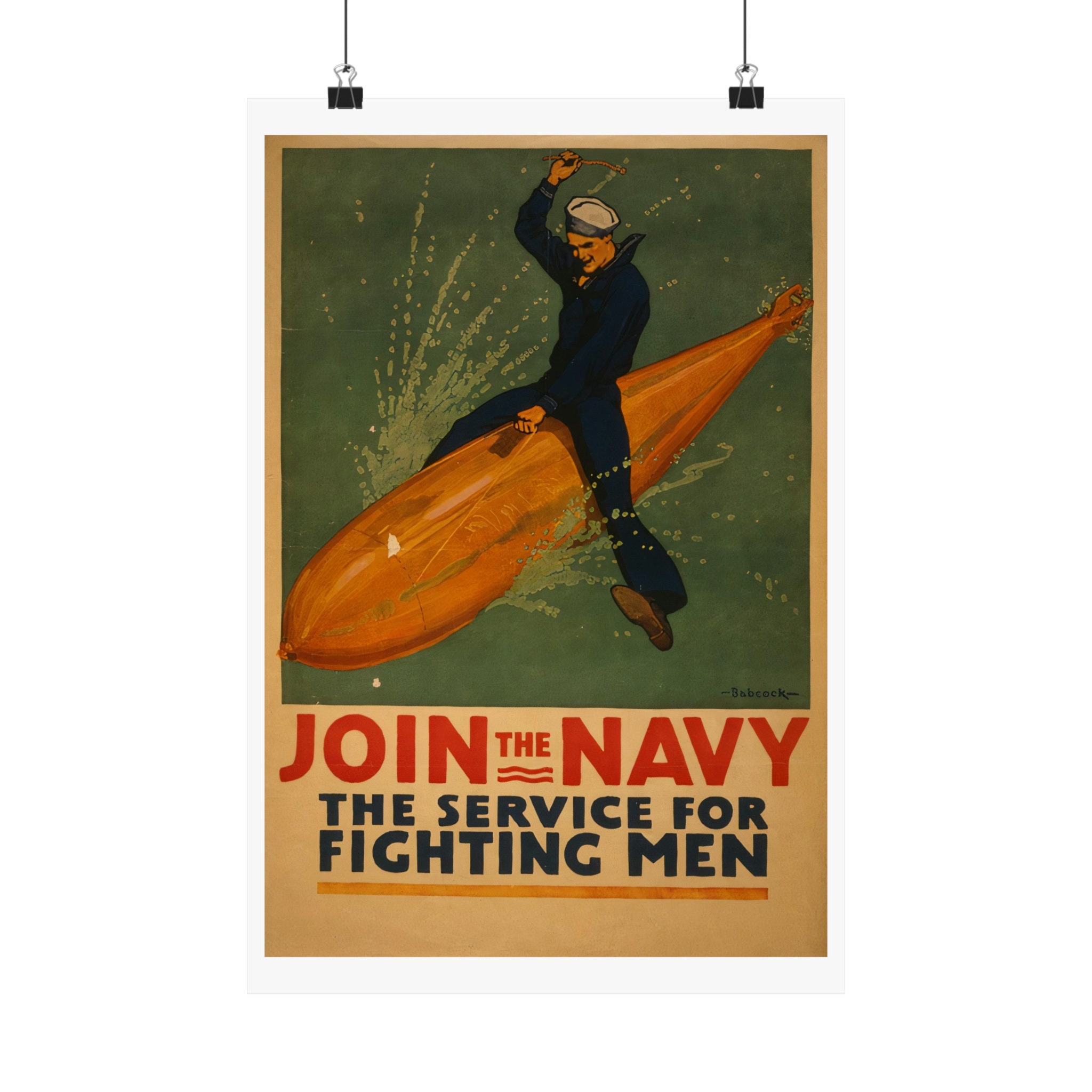 Vintage join the Navy Poster - Etsy