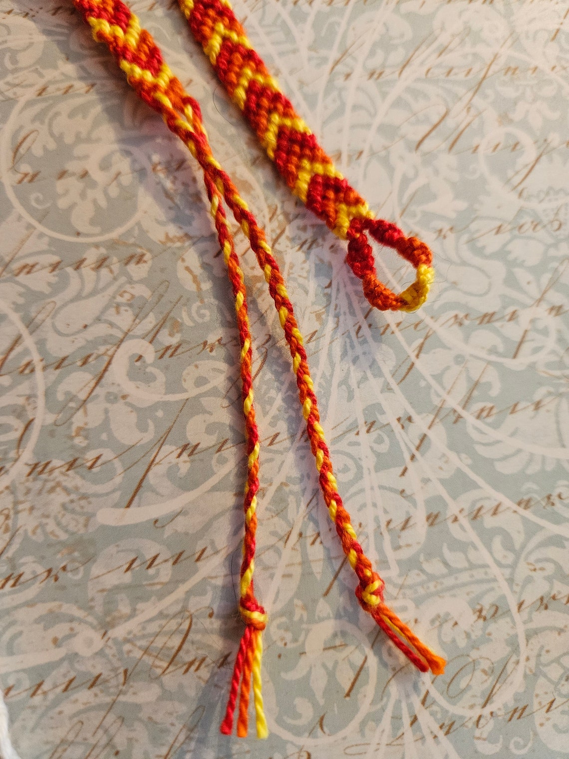 Bright Red Orange Yellow Friendship Bracelet Set four Bracelets, 90s ...