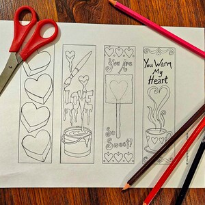 Printable Valentines Day Bookmarks, Classroom Activity, Kids Activity ...