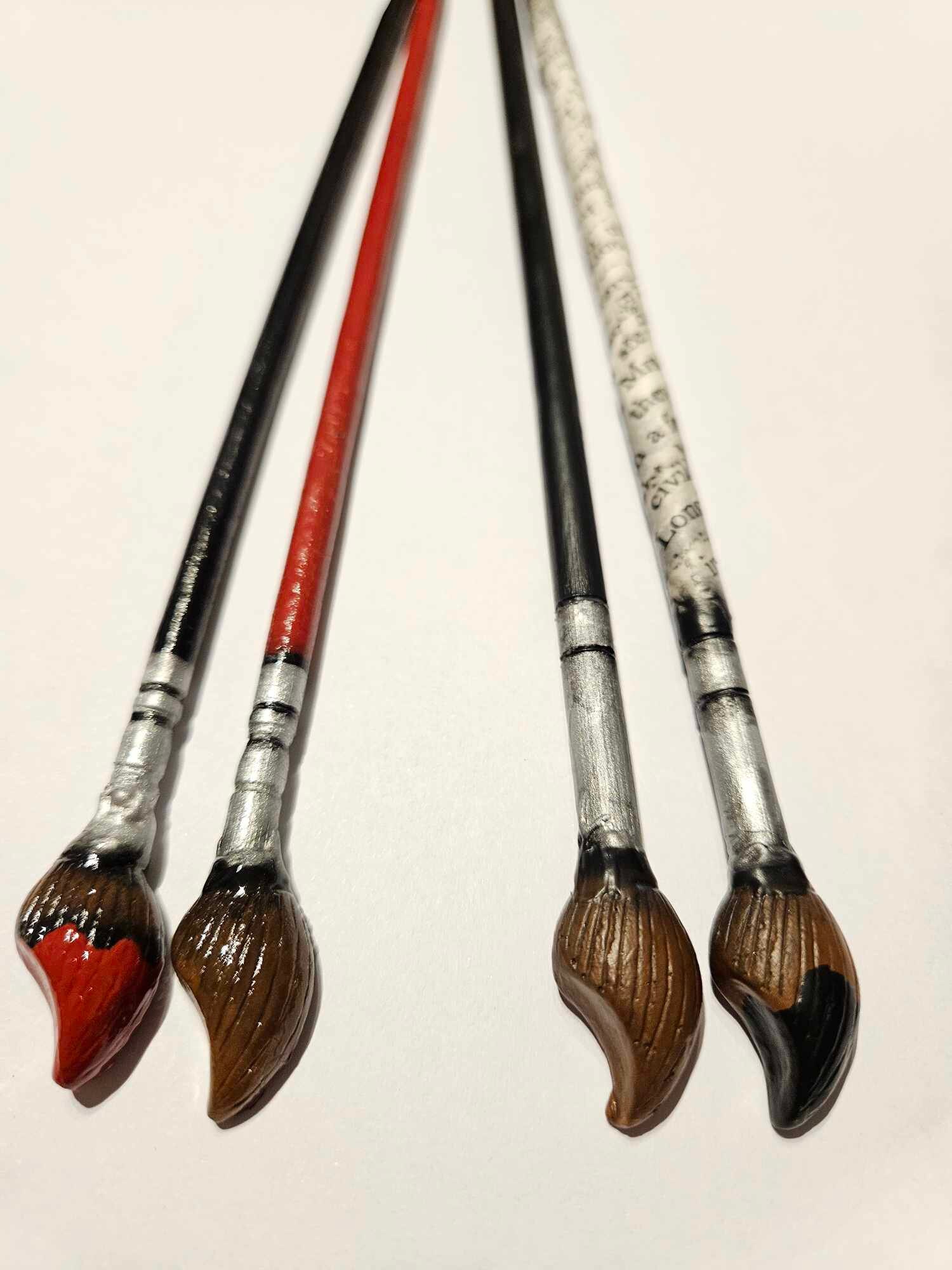 Two Piece: Paintbrush Inspired Hair Sticks, Hair Chopstick, Art Lover ...