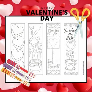 Printable Valentines Day Bookmarks, Classroom Activity, Kids Activity ...
