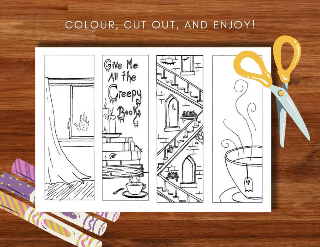 Printable Horror Book Lover's Bookmarks, Class Activity, Kids Activity ...