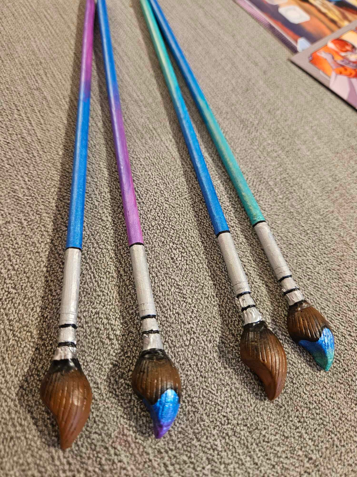 Two Piece: Paintbrush Inspired Hair Sticks, Hair Chopstick, Art Lover ...