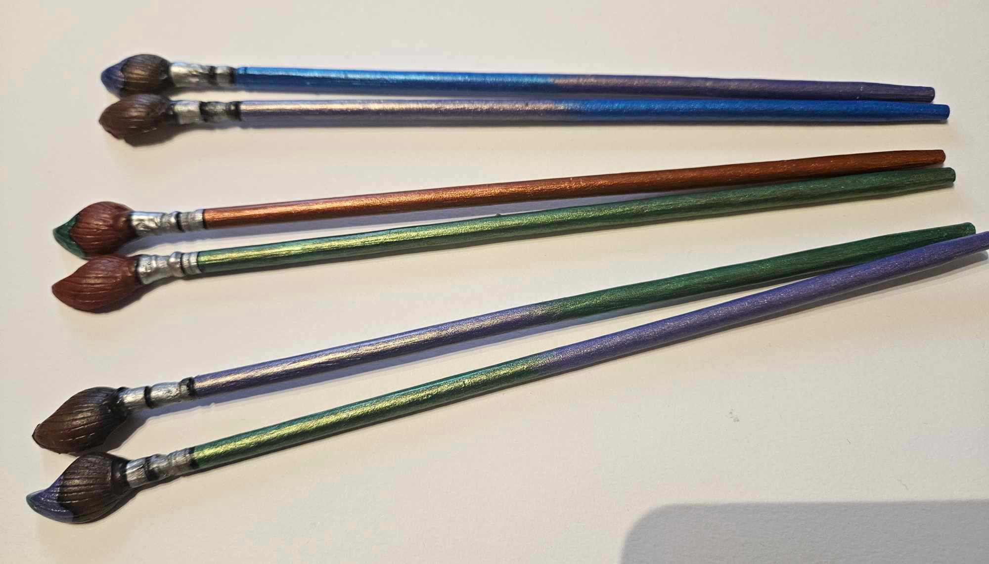 Two Piece: Paintbrush Inspired Hair Sticks, Hair Chopstick, Art Lover ...