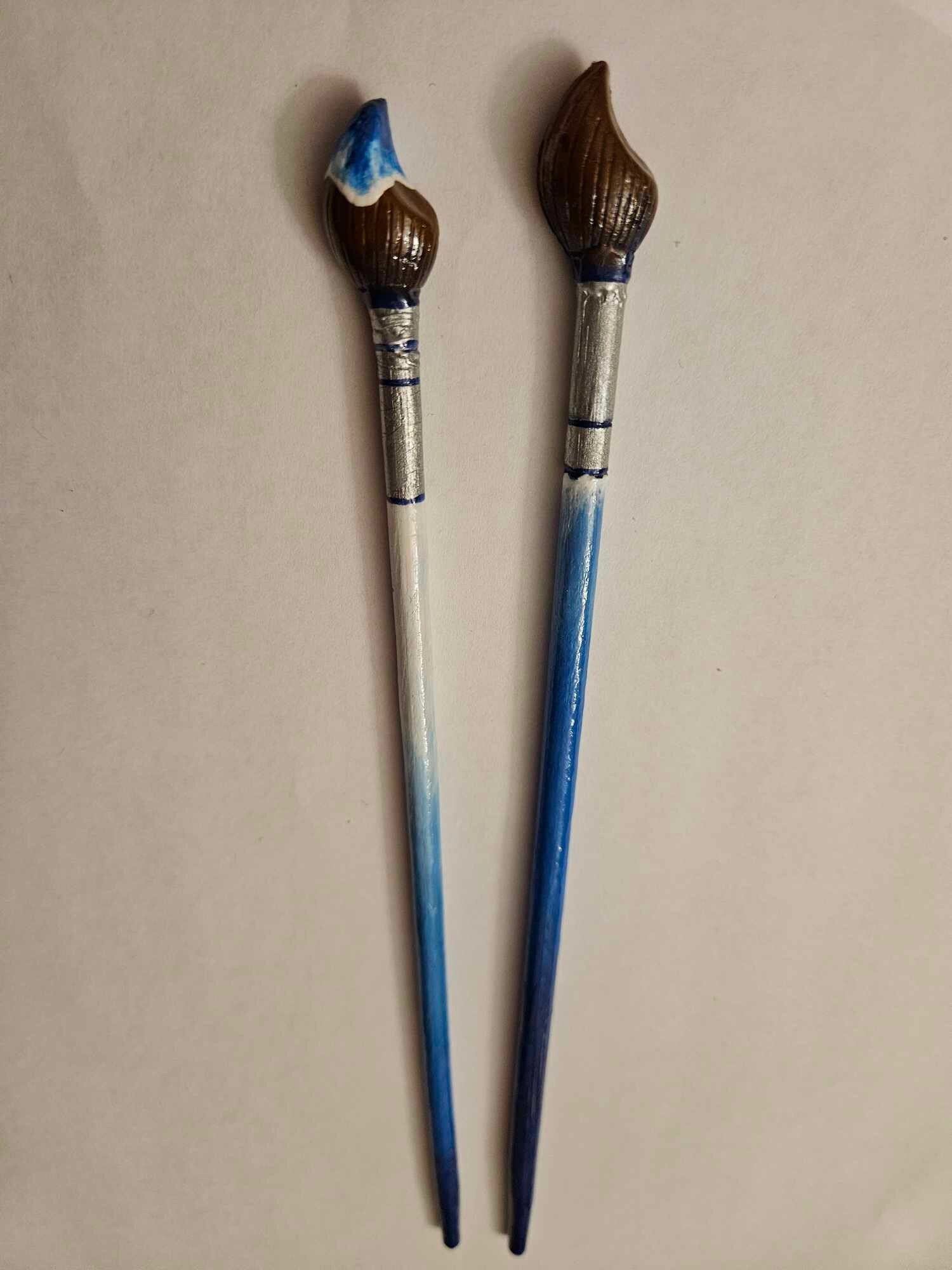 Two Piece: Paintbrush Inspired Hair Sticks, Hair Chopstick, Art Lover ...