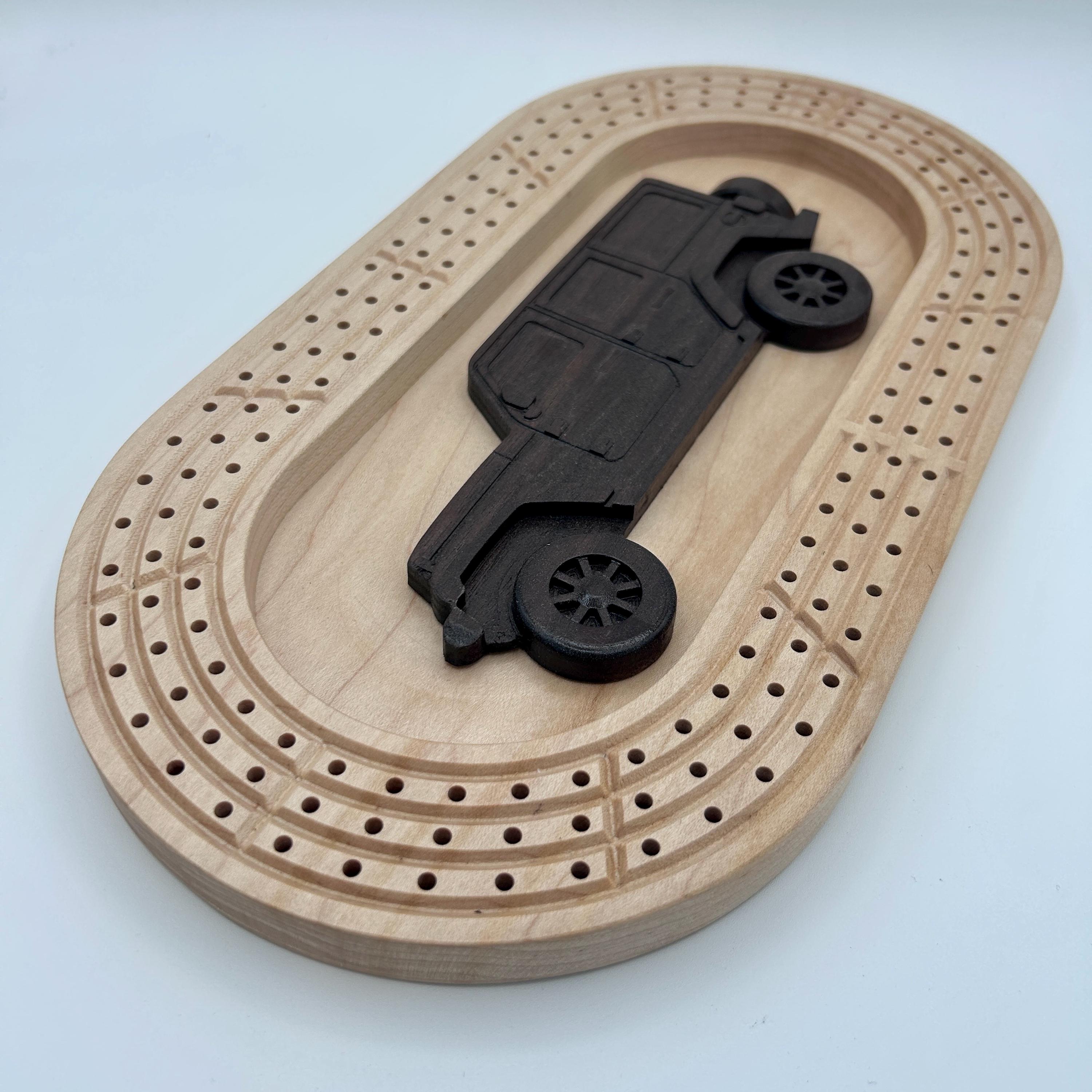 Maple and Walnut Car 3D Cribbage Board - Etsy