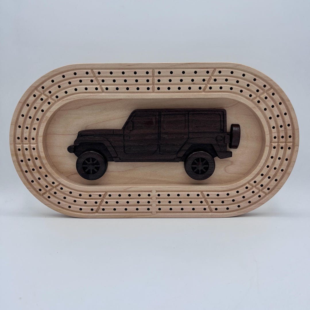 Maple and Walnut Car 3D Cribbage Board - Etsy