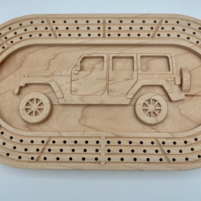Maple and Walnut Car 3D Cribbage Board - Etsy