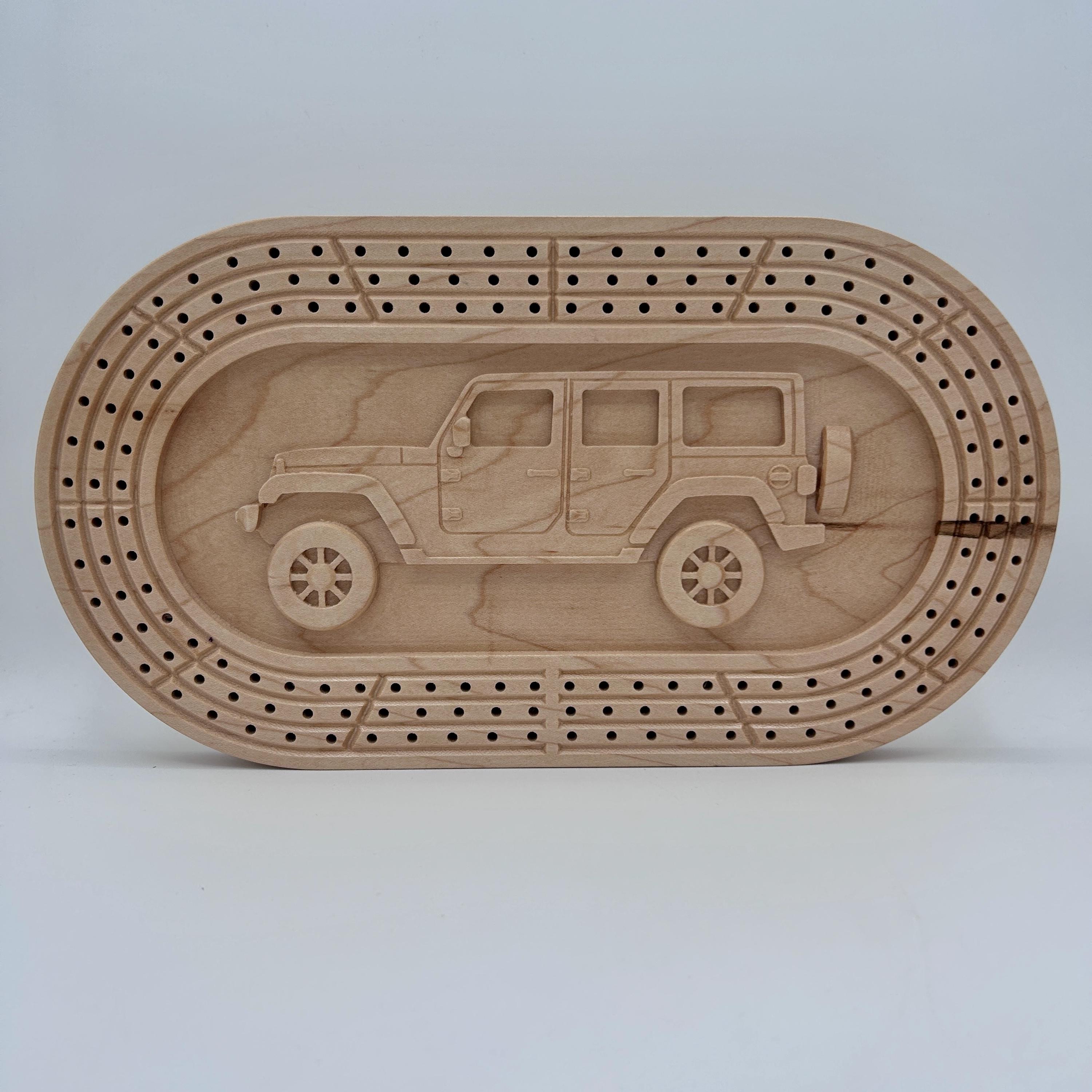 Maple and Walnut Car 3D Cribbage Board - Etsy