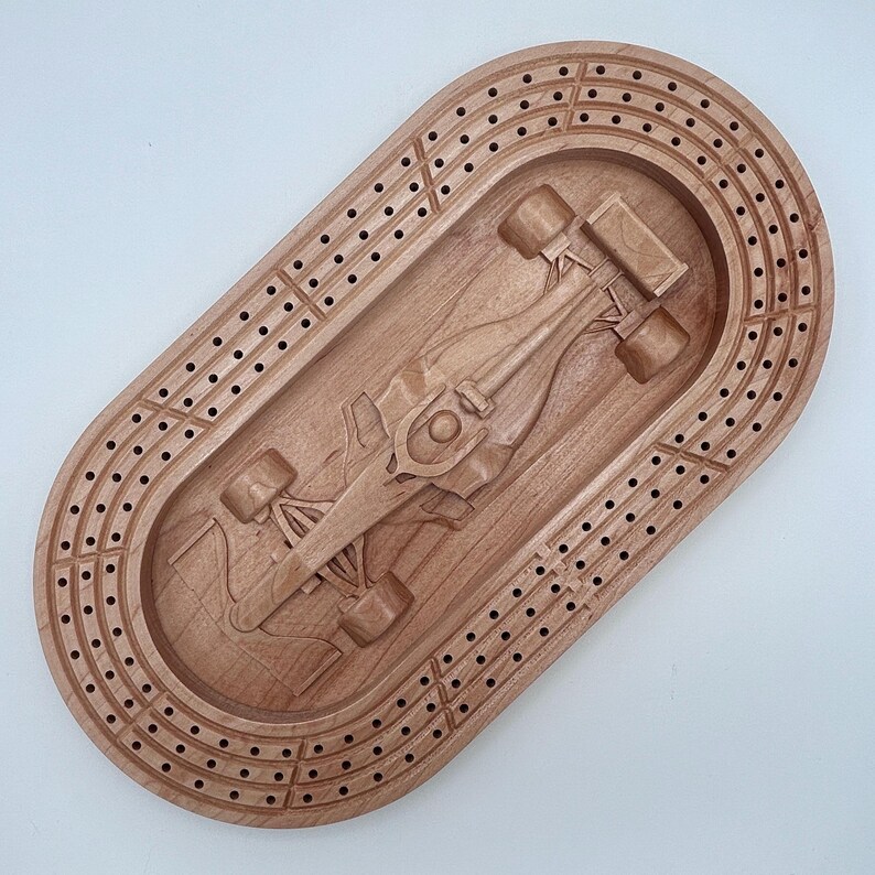 Maplewood Formula 1 Car Cribbage Board: Cnc-crafted Card Game - Etsy