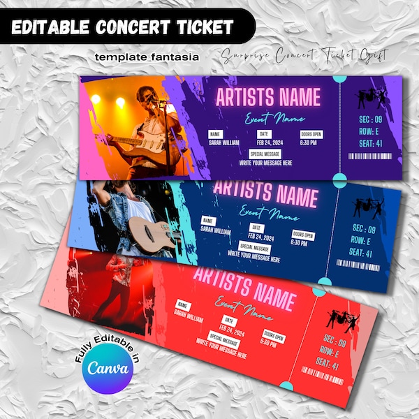 Fake Concert Ticket - Etsy