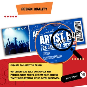 Customised Ticket, Fake Concert Ticket, Concert Ticket Print, Custom ...