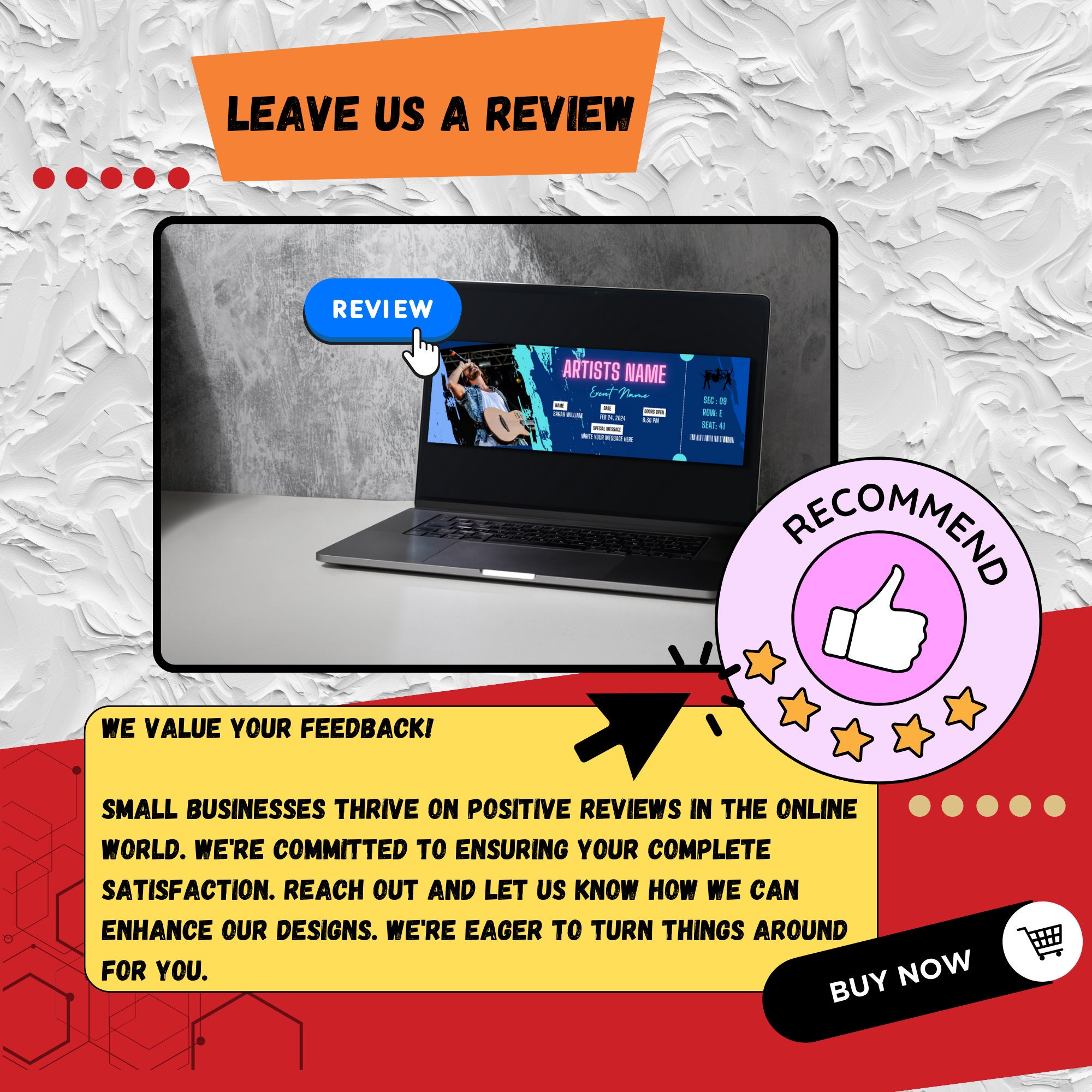 Customised Ticket, Fake Concert Ticket, Concert Ticket Print, Custom ...