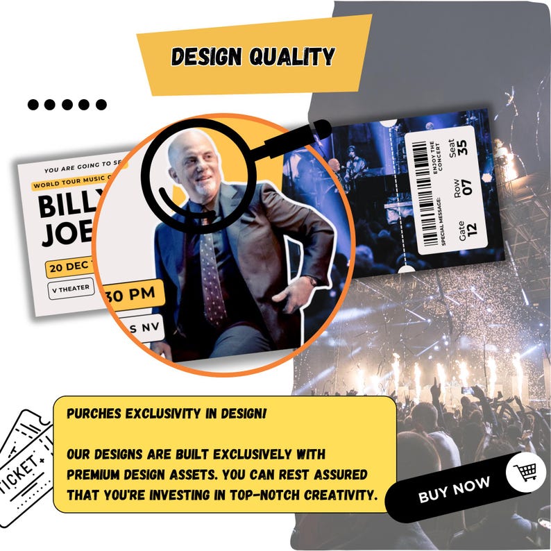 Personalized Billy Joel Ticket Surprise Gift – Stylish Billy Joel ...