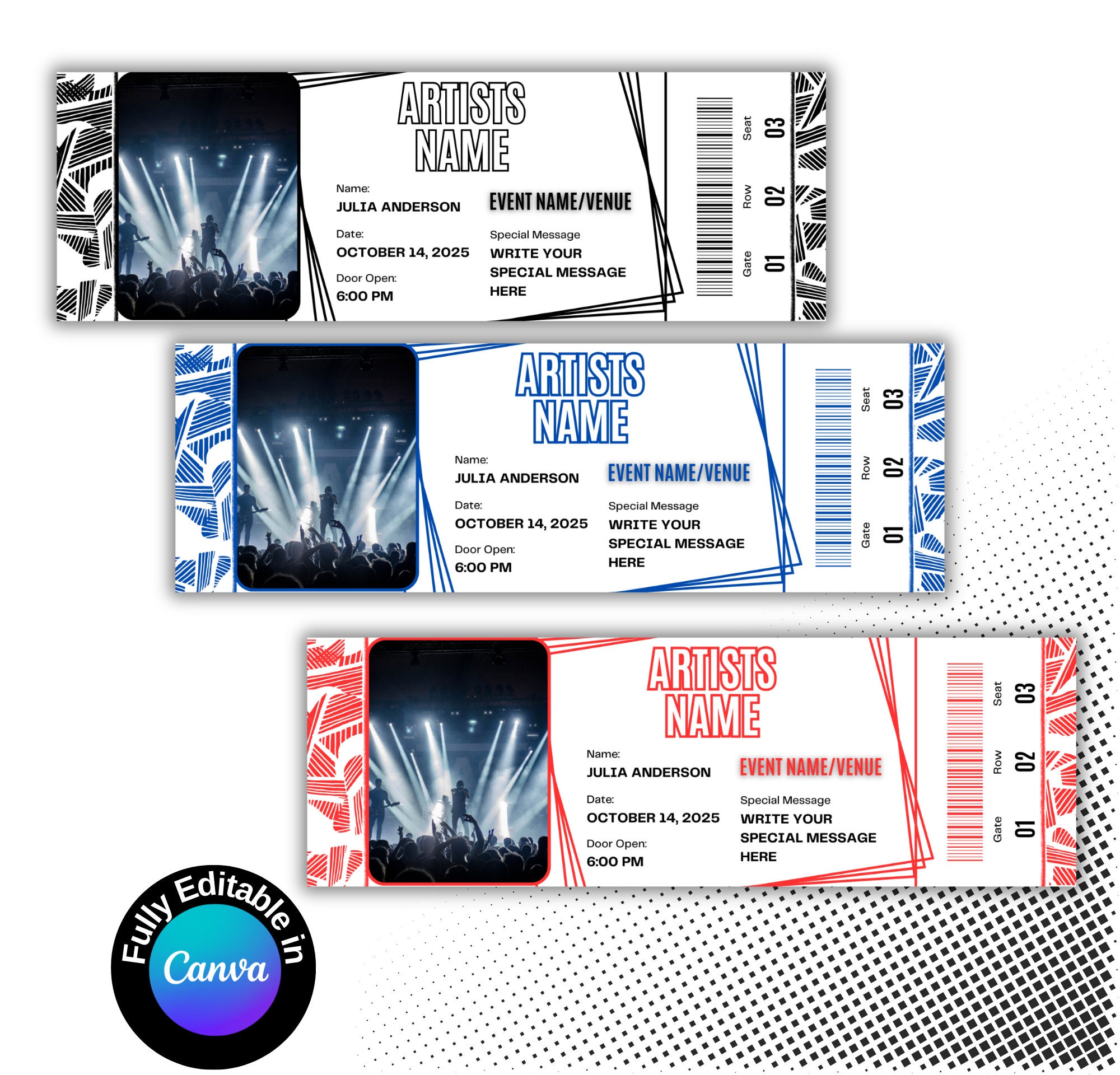 Customised Ticket, Fake Concert Ticket, Concert Ticket Print, Custom ...