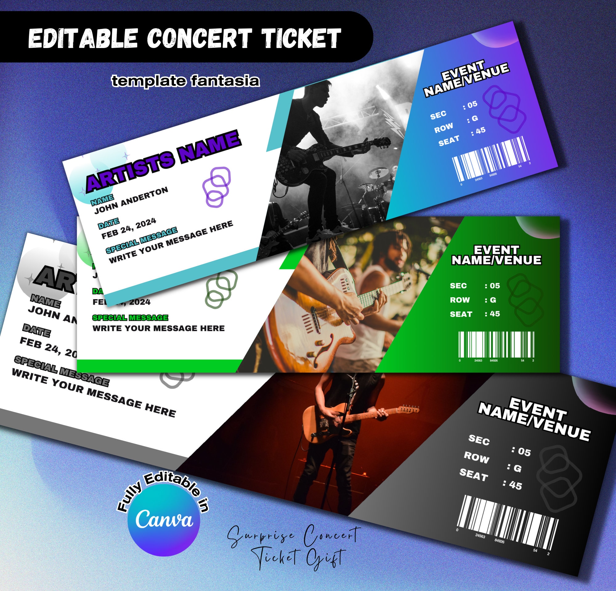 Customised Ticket, Fake Concert Ticket, Concert Ticket Print, Custom ...