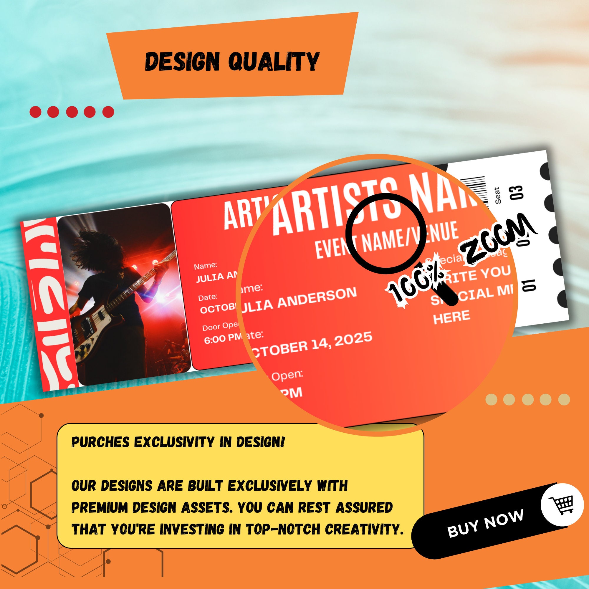 Customised Ticket Fake Concert Ticket Concert Ticket Print - Etsy