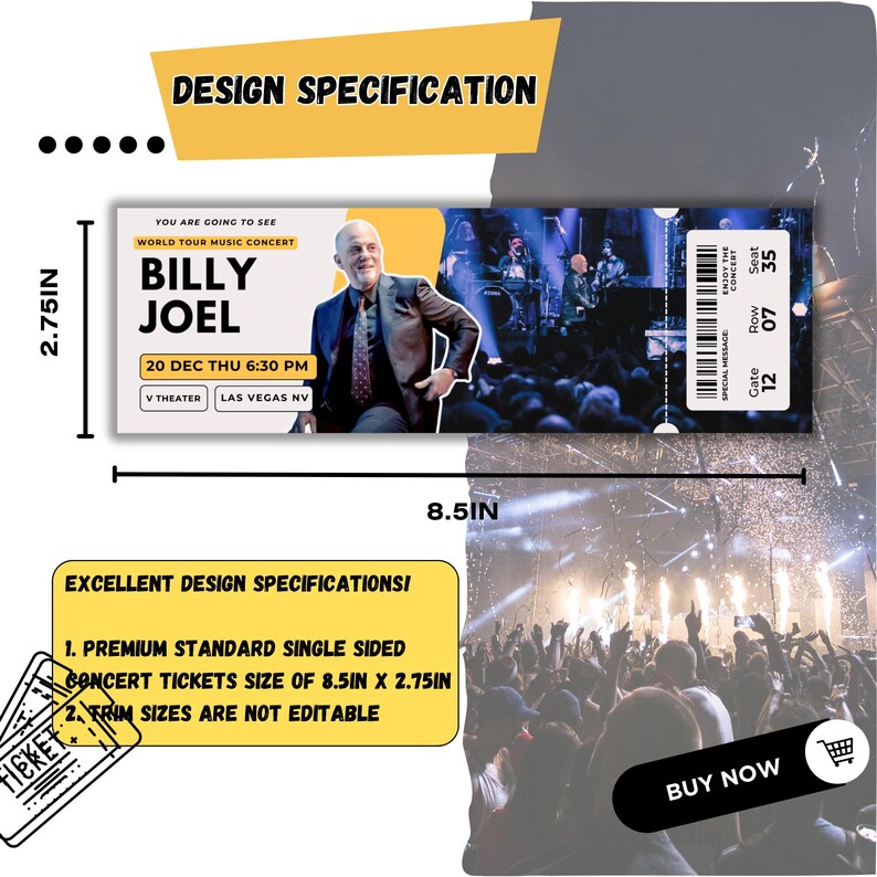 Personalized Billy Joel Ticket Surprise Gift – Stylish Billy Joel ...