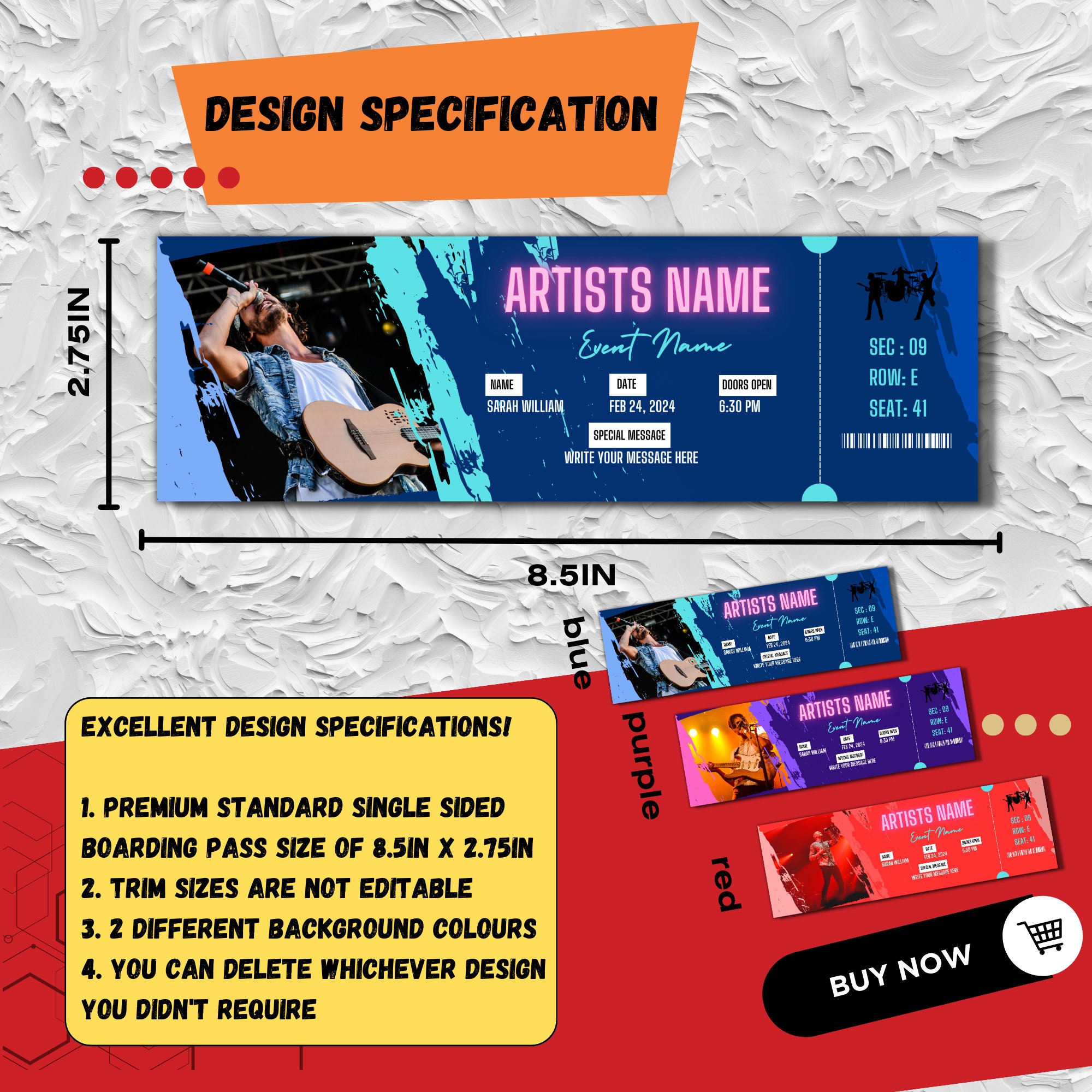 Customised Ticket, Fake Concert Ticket, Concert Ticket Print, Custom ...