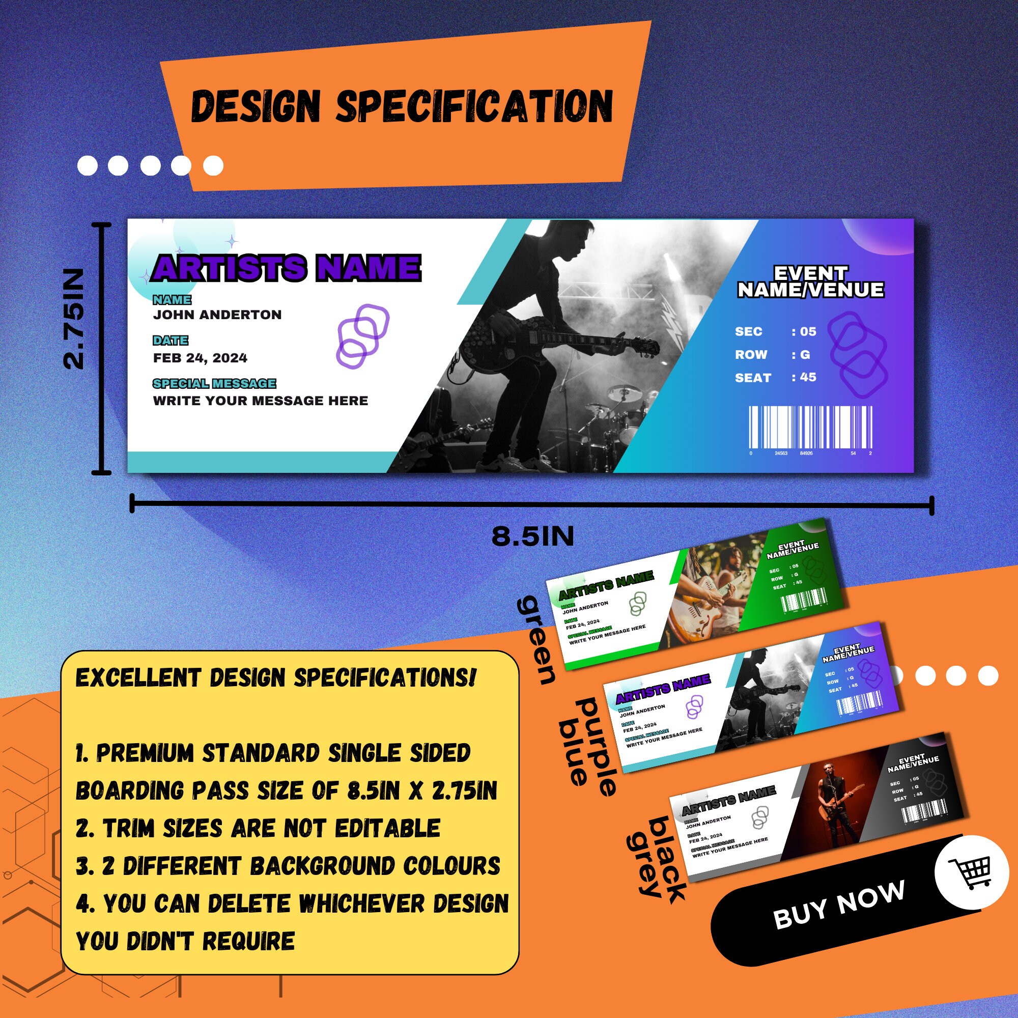 Customised Ticket, Fake Concert Ticket, Concert Ticket Print, Custom ...