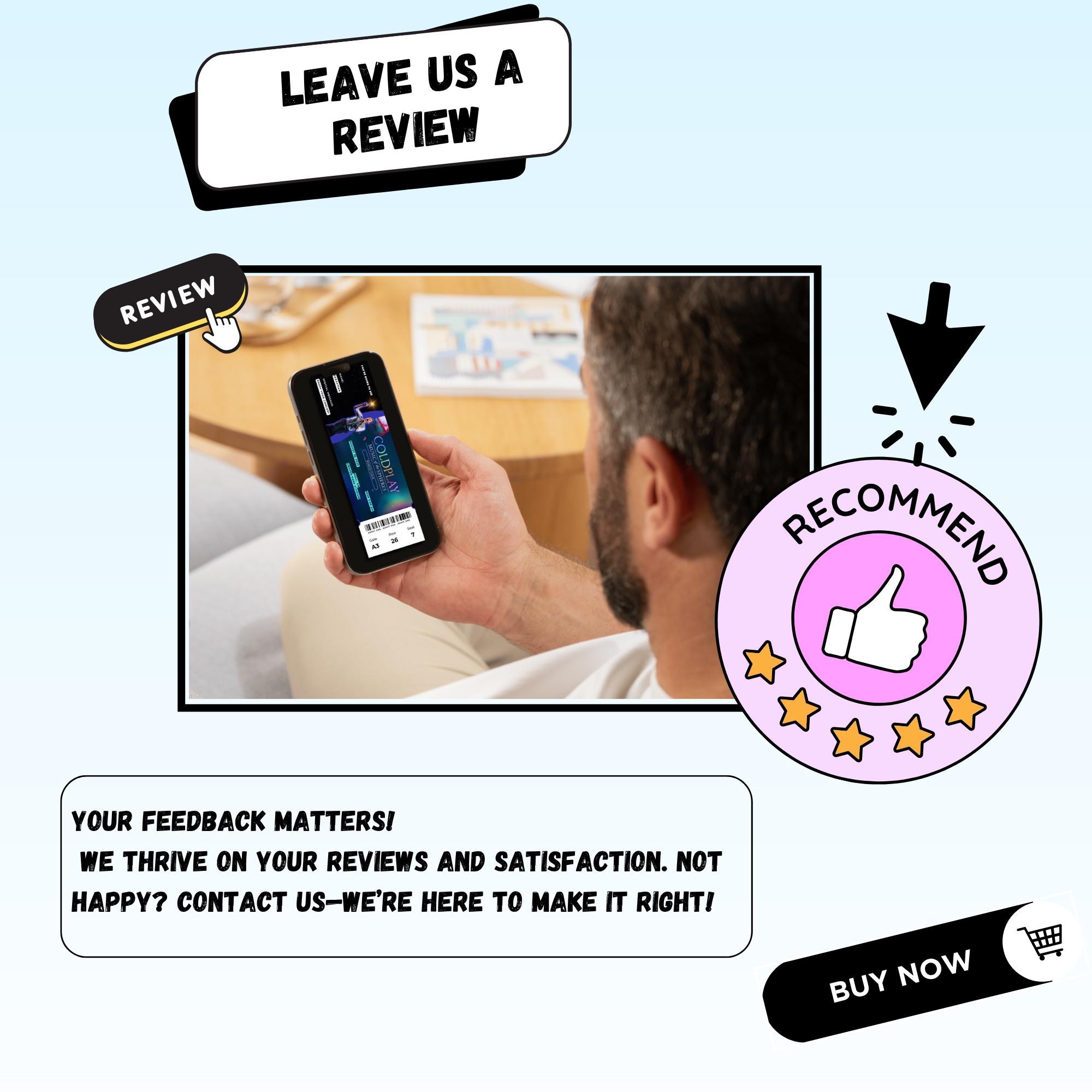 Coldplay Concert Ticket Gift | Editable Canva Template | Music of the ...