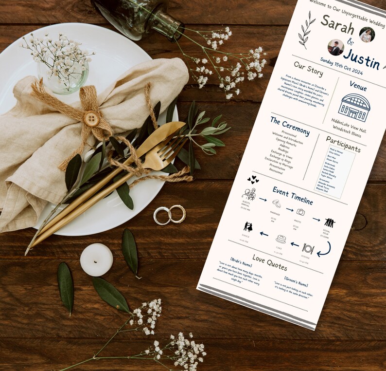 Wedding Infographic, Bridal Infographic, Fun Wedding Program ...