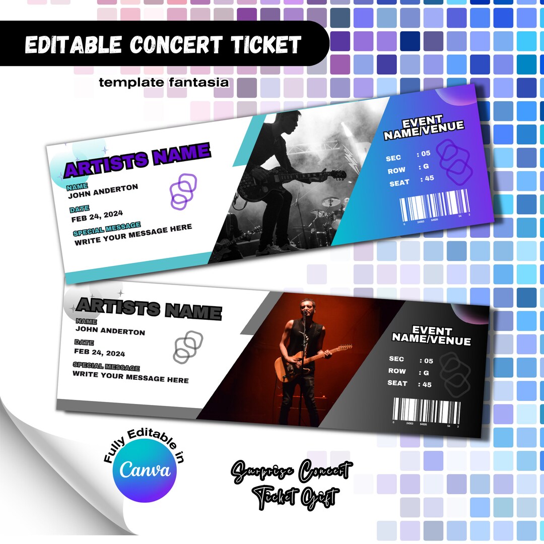 Commemorative Concert Ticket, Place Concert Personnalisé, Concert ...