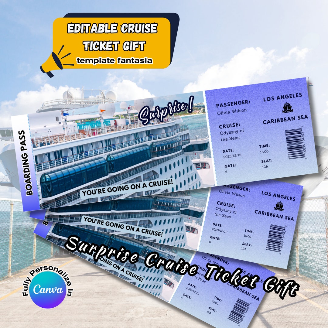 Exclusive Royal Caribbean Cruise Gift Ticket, Personalized Caribbean Cruise Ship Ticket ...