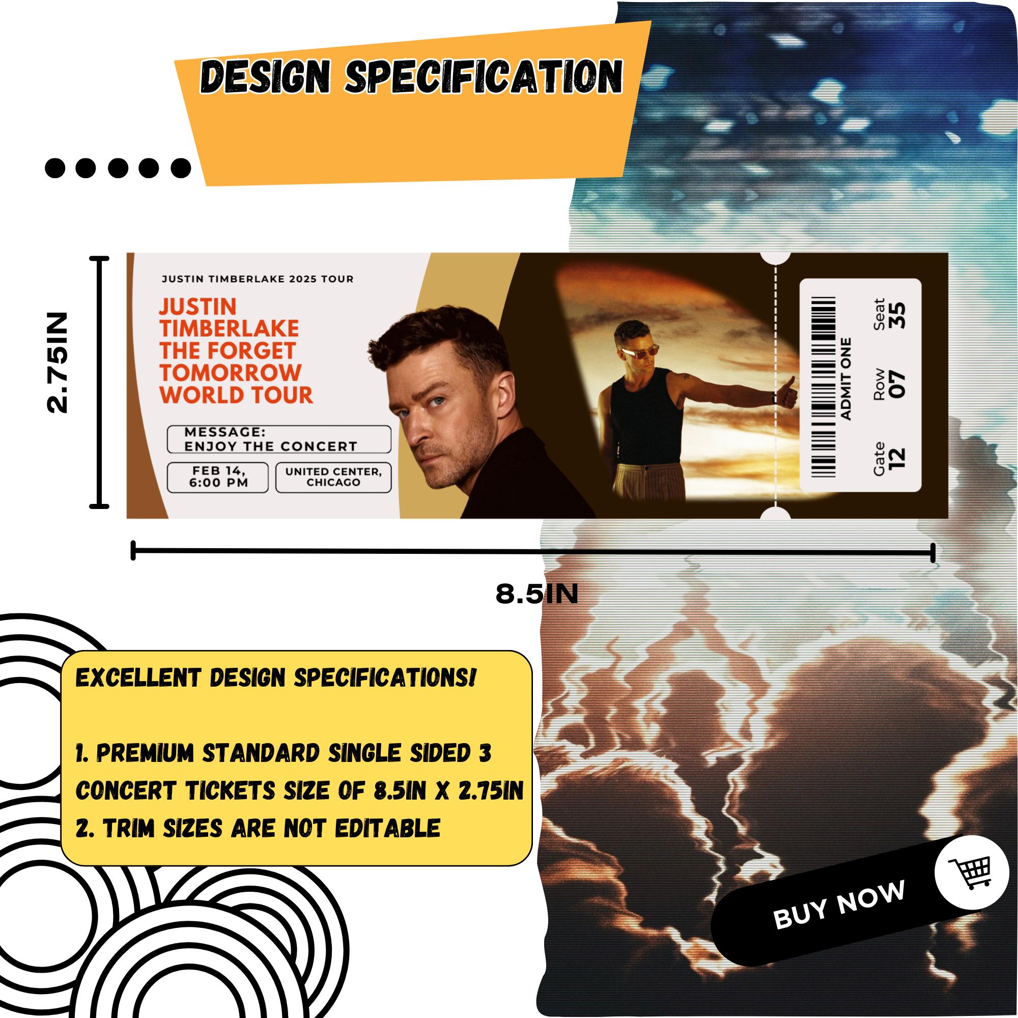 Editable Concert Ticket Gift | Custom Ticket Stub Template | Faux ...