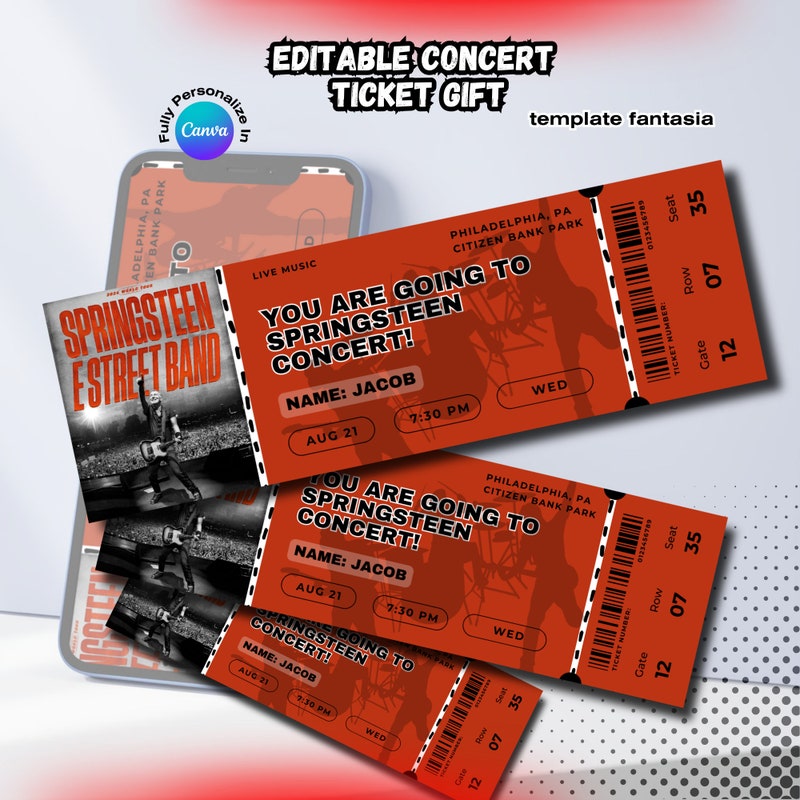 Printable Gig Ticket - Etsy
