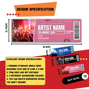 Customised Ticket, Fake Concert Ticket, Concert Ticket Print, Custom ...