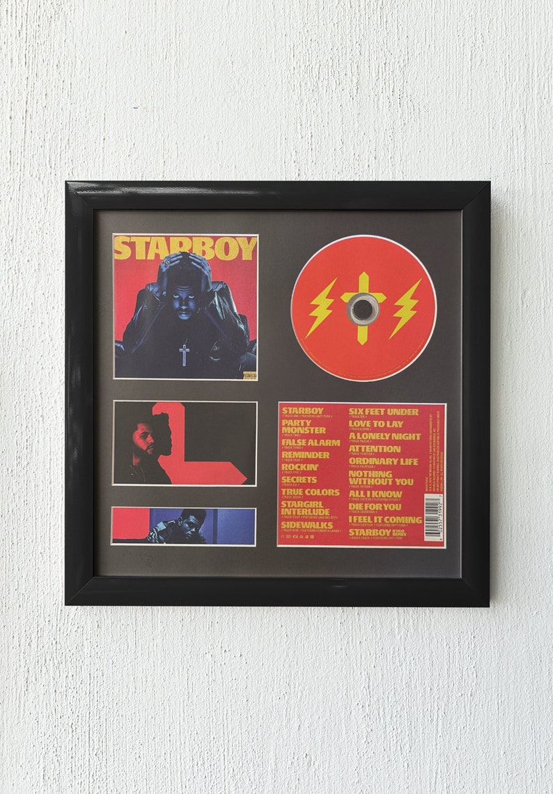 The Weeknd Starboy Album Framed Retro CD Custom Mounted Wall Art ...