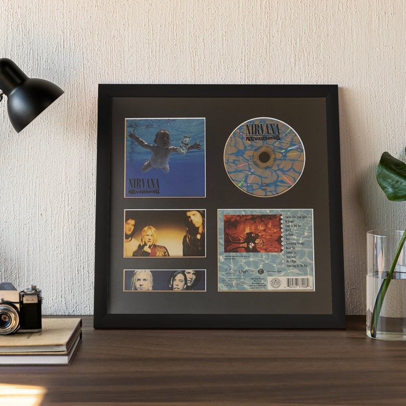 Nirvana Nevermind Album Framed Retro CD Custom Mounted Wall Art Display ...