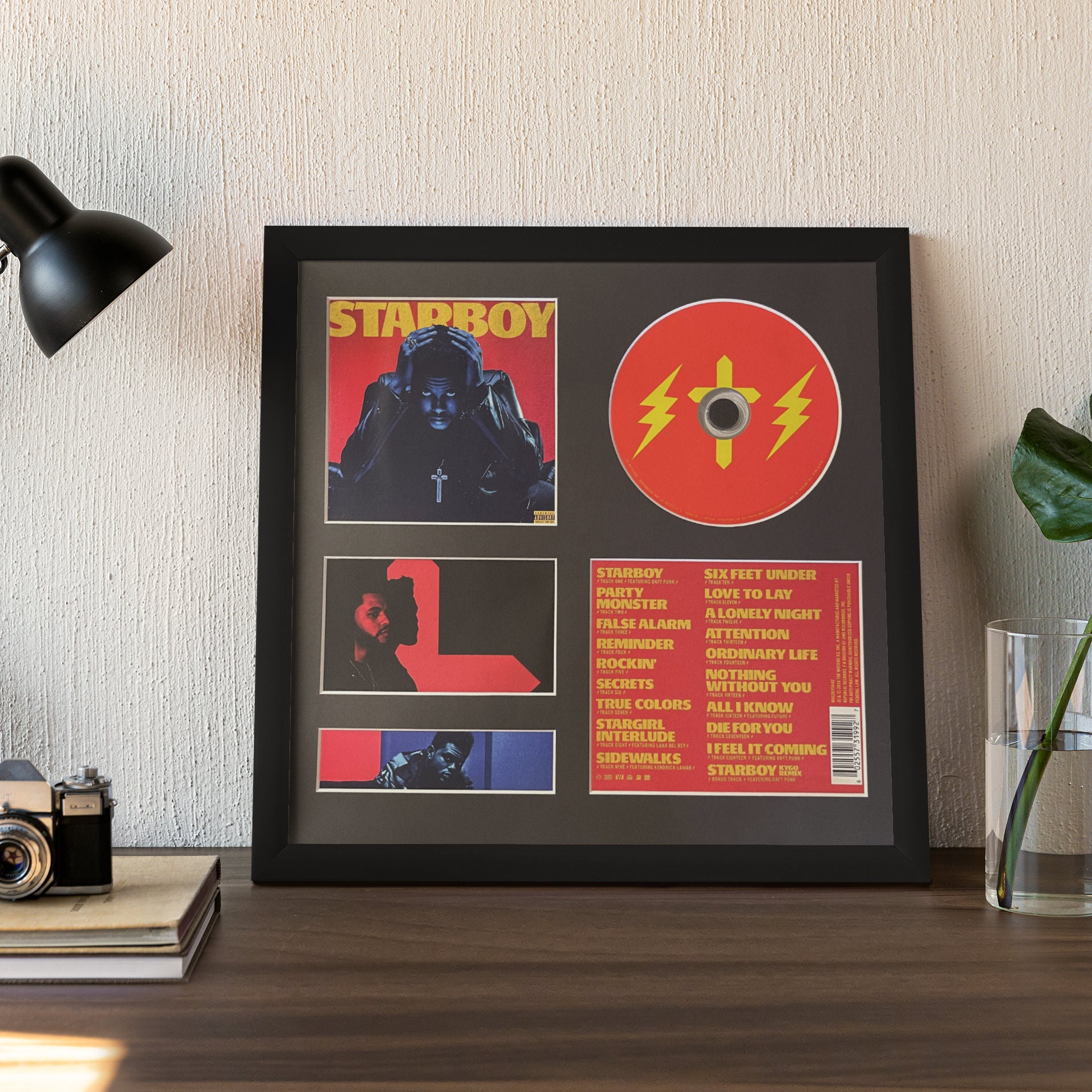 The Weeknd Starboy Album Framed Retro CD Custom Mounted Wall Art ...