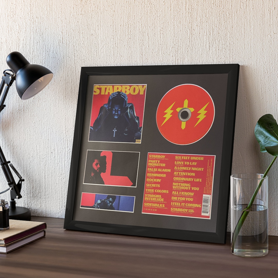 The Weeknd Starboy Album Framed Retro CD Custom Mounted Wall Art ...