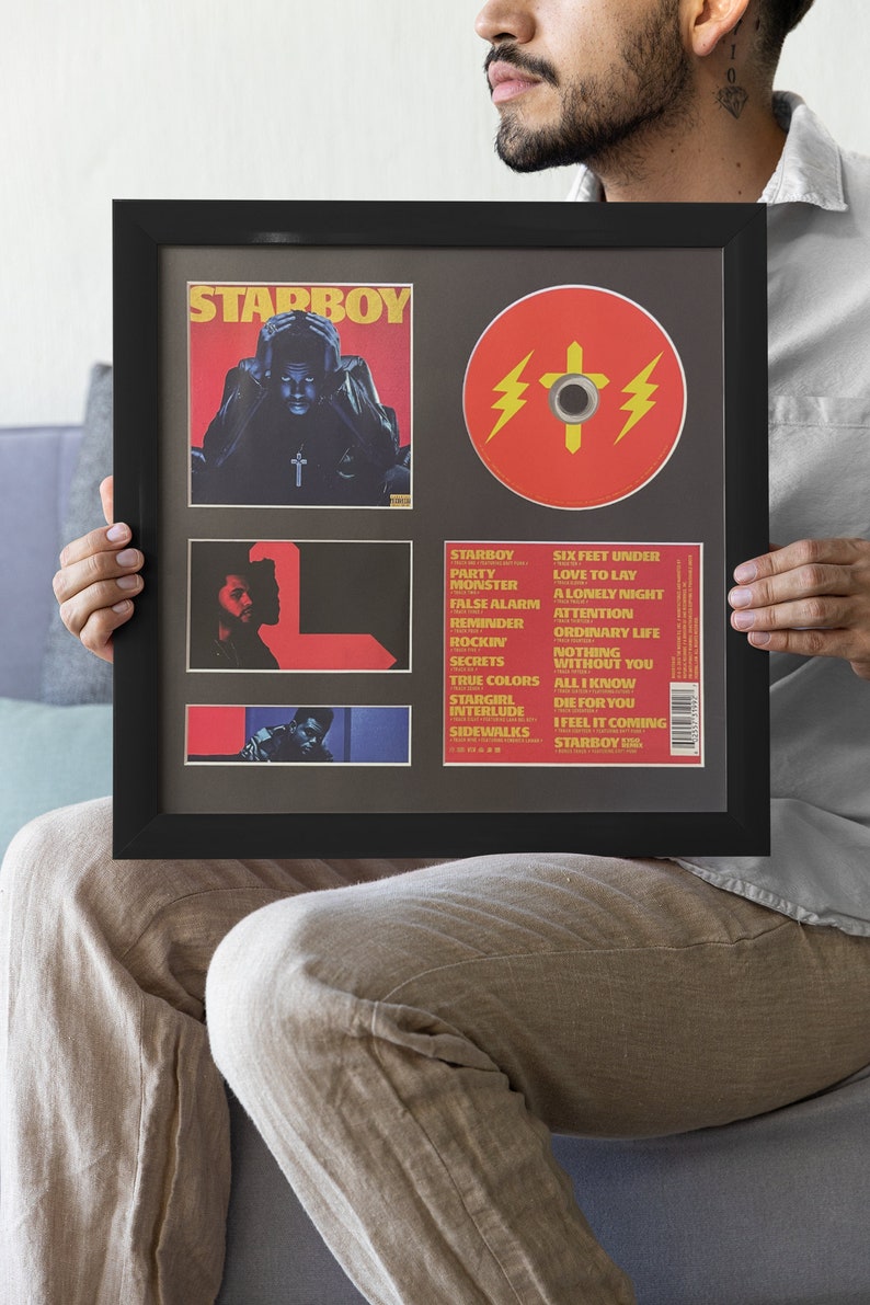 The Weeknd Starboy Album Framed Retro CD Custom Mounted Wall Art ...