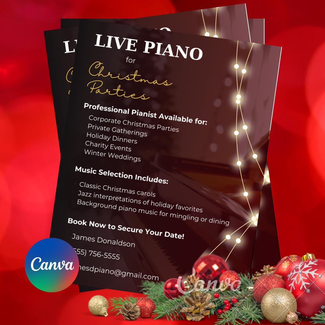 Editable Piano Lessons Flyer | Canva Template for Teachers ...