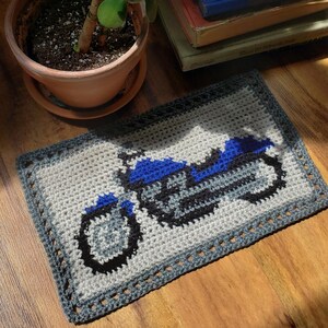Motorcycle Tapestry Crochet PDF Pattern, Vroom Vroom Tapestry, Single ...