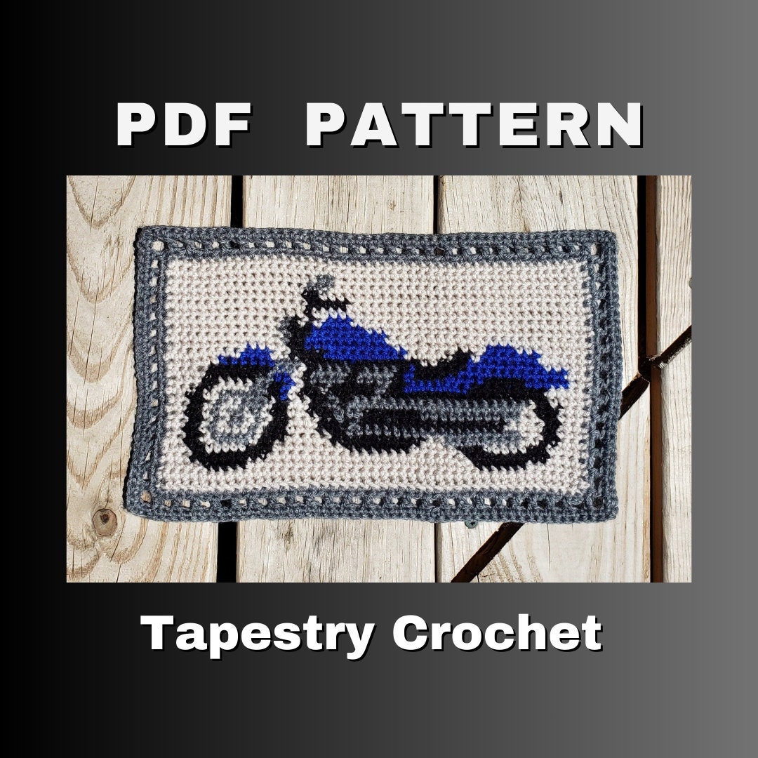 Motorcycle Tapestry Crochet PDF Pattern, Vroom Vroom Tapestry, Single ...