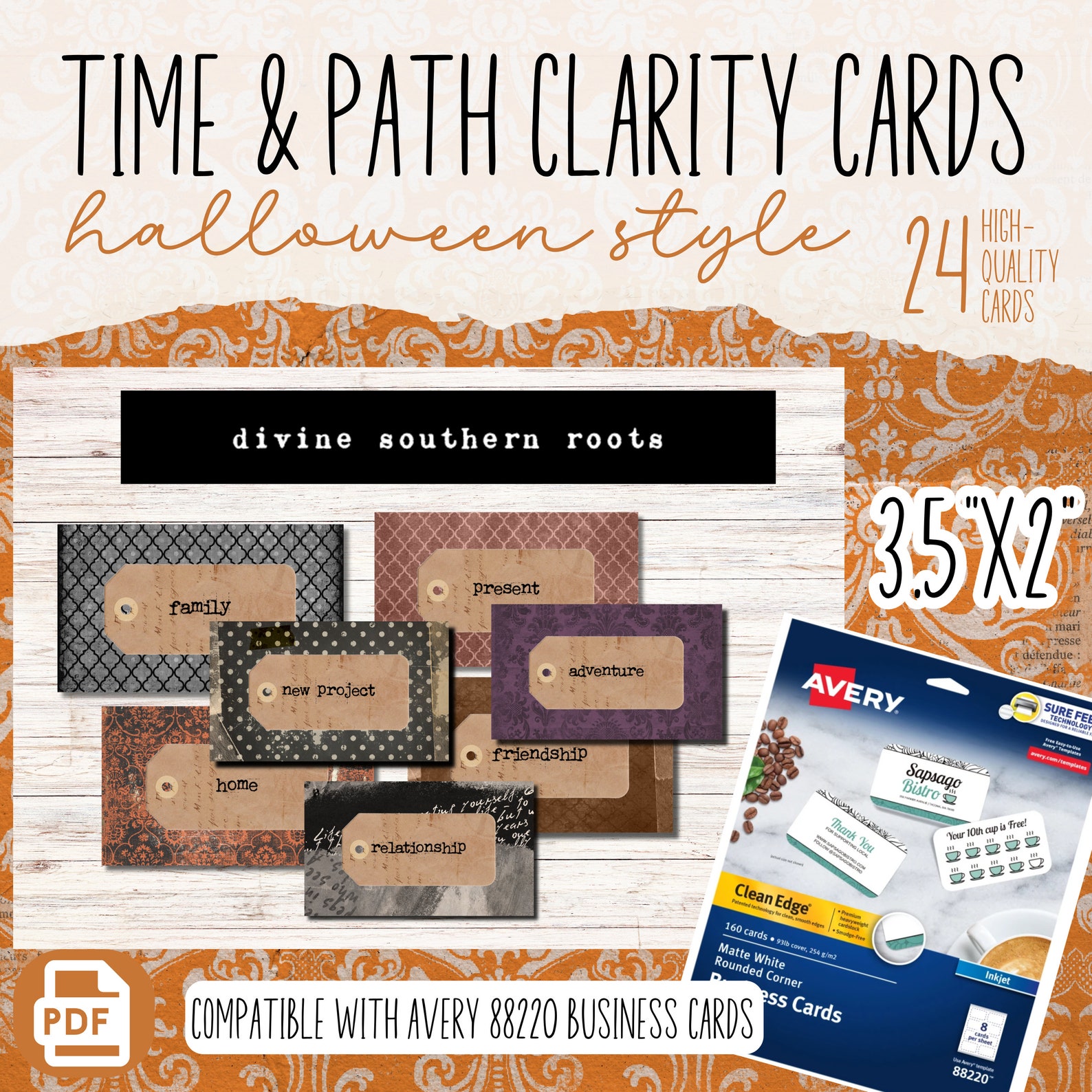 Printable Oracle Cards | Time & Path | Clarity | Halloween | Tarot Card ...